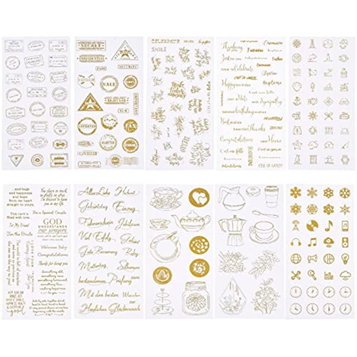 20 Sheets Resin Supplies Kit Resin Stickers Transparent Decorate ...