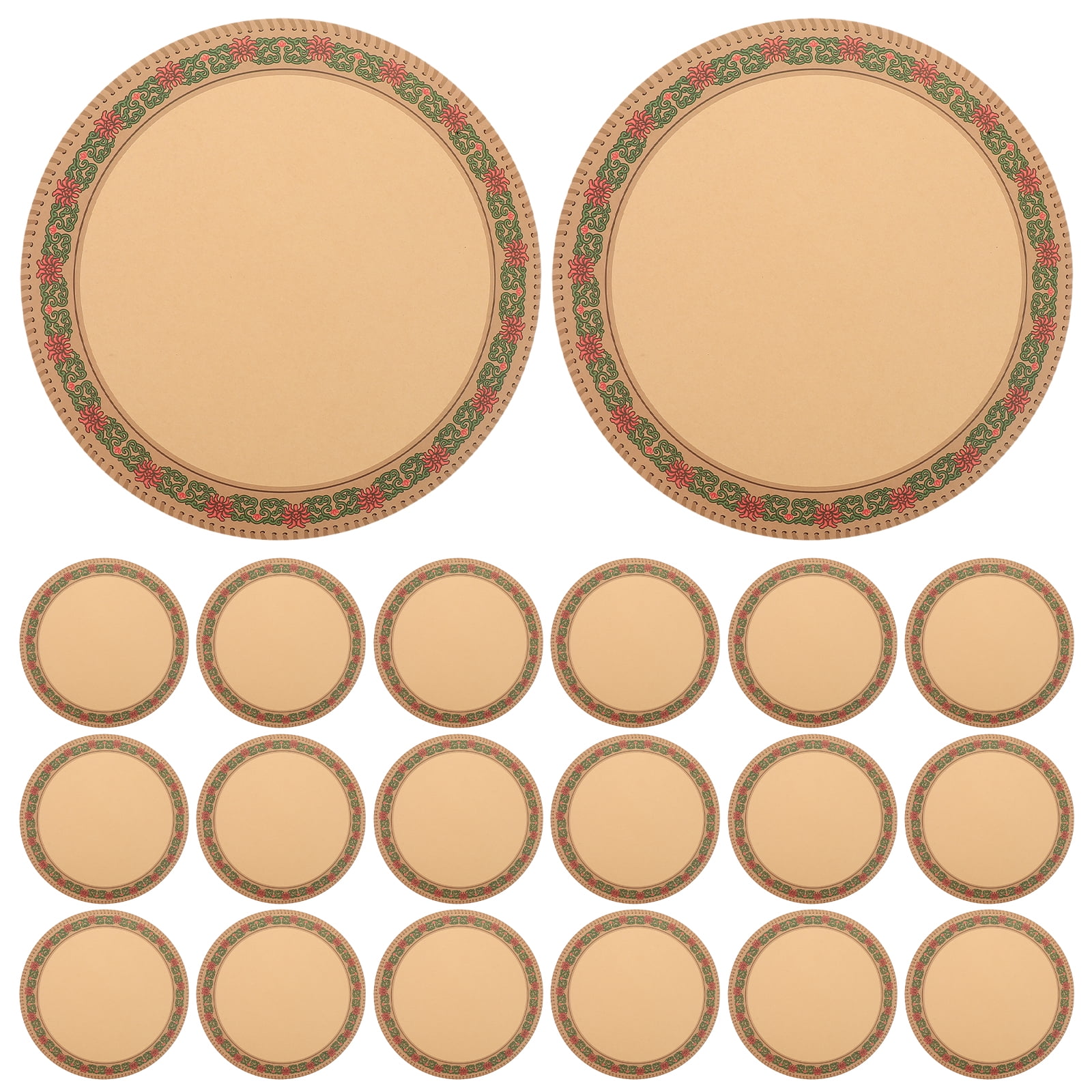 20 Sheets Round Ethnic Art Sketching Paper With Decorative Floral ...