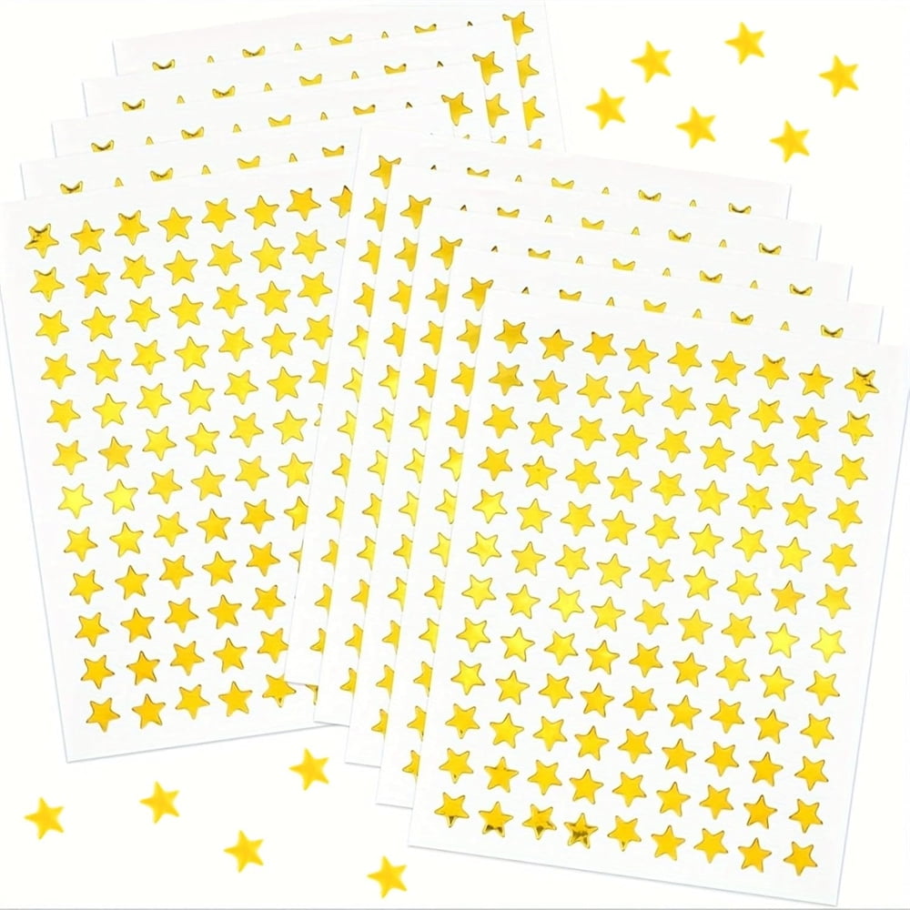 20 Sheets Self-Adhesive Golden Stars Stickers,Foil Star Metallic ...