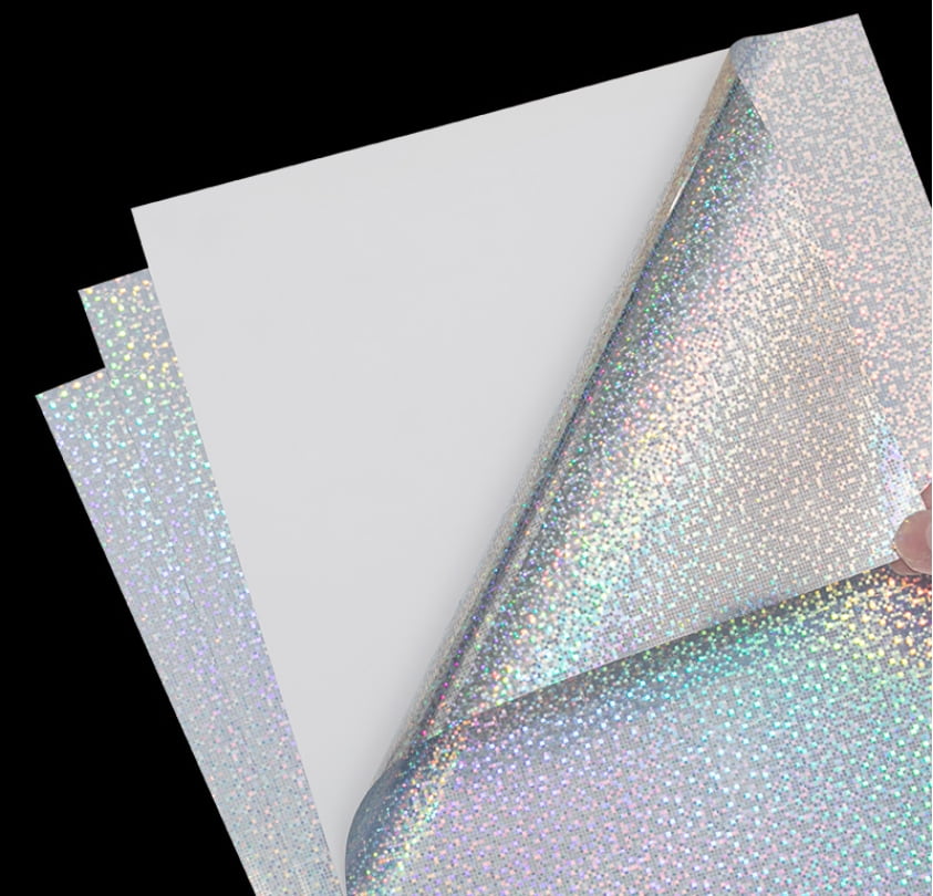 20 Sheets Self-Adhesive Paper Holographic Transparent Paper A4 ...