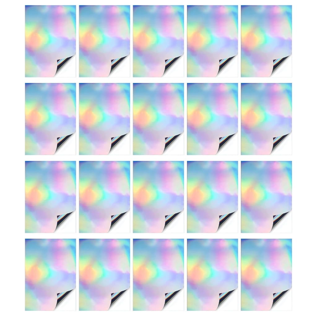 20 Sheets/Set Self-Adhesive Paper Holographics Stickers Paper A 4 Size ...