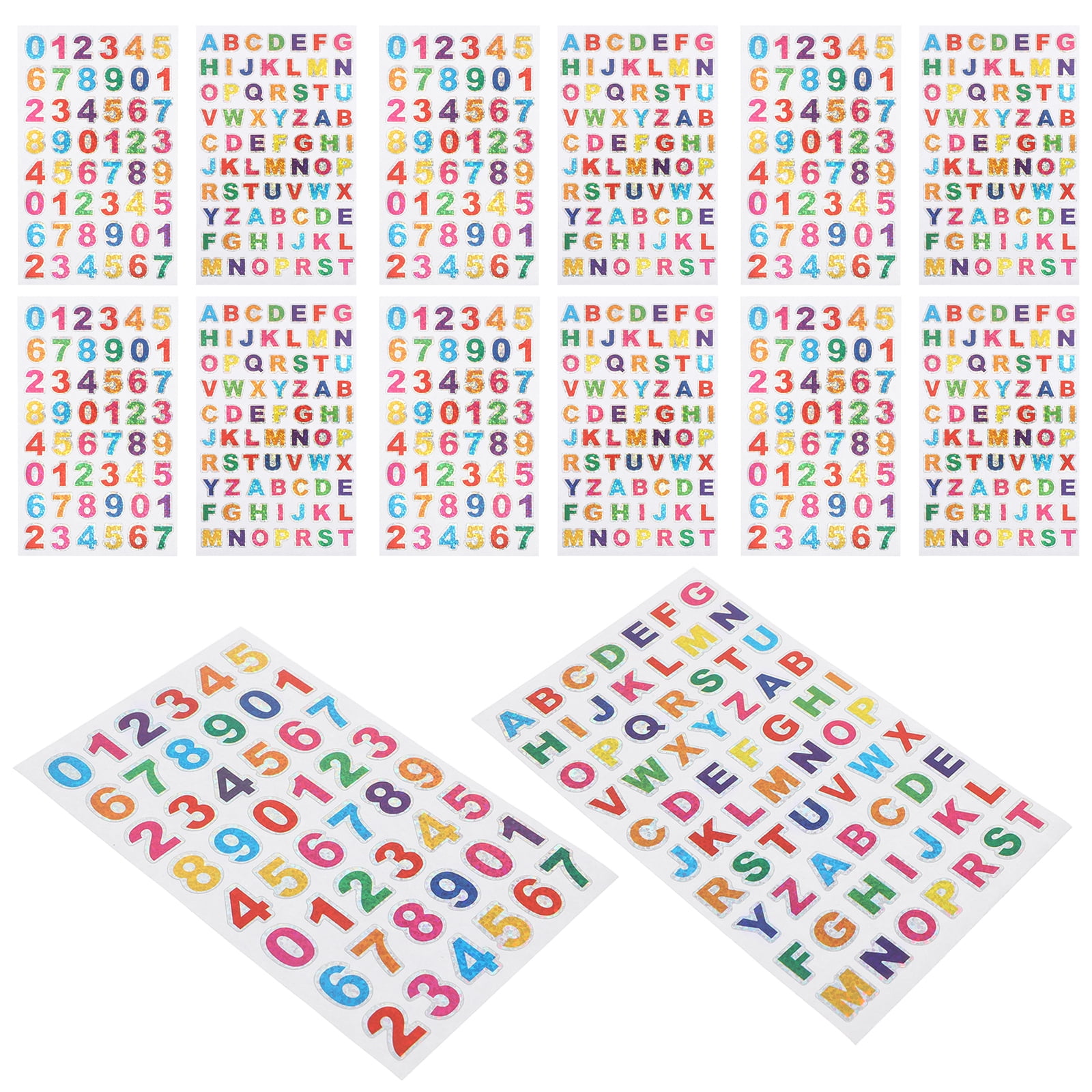 20 Sheets Shiny Glitter Alphabet Stickers Self-Adhesive Letter and ...