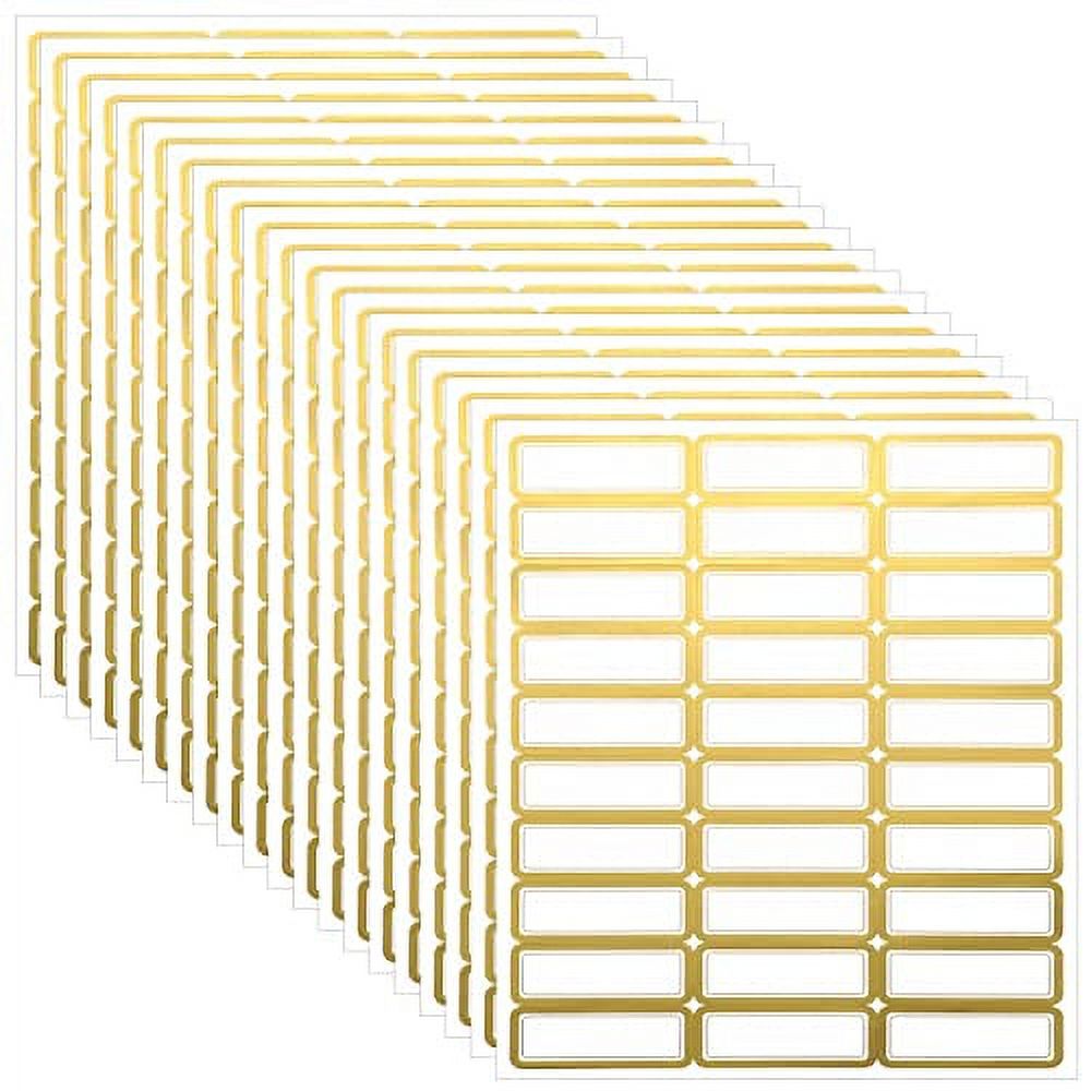 20 Sheets Shipping Labels Matte White with Metallic Gold Border ...