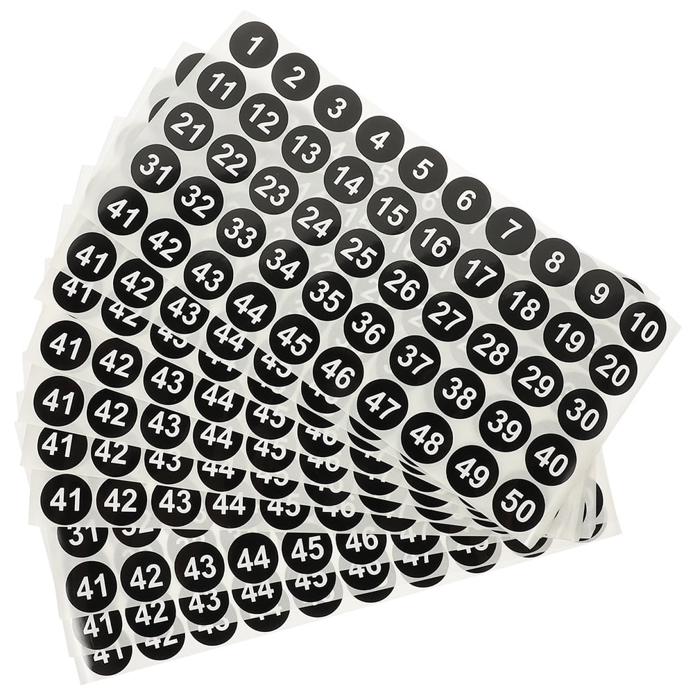 20 Sheets Stickers Number Decals Classification Labels Multipurpose ...