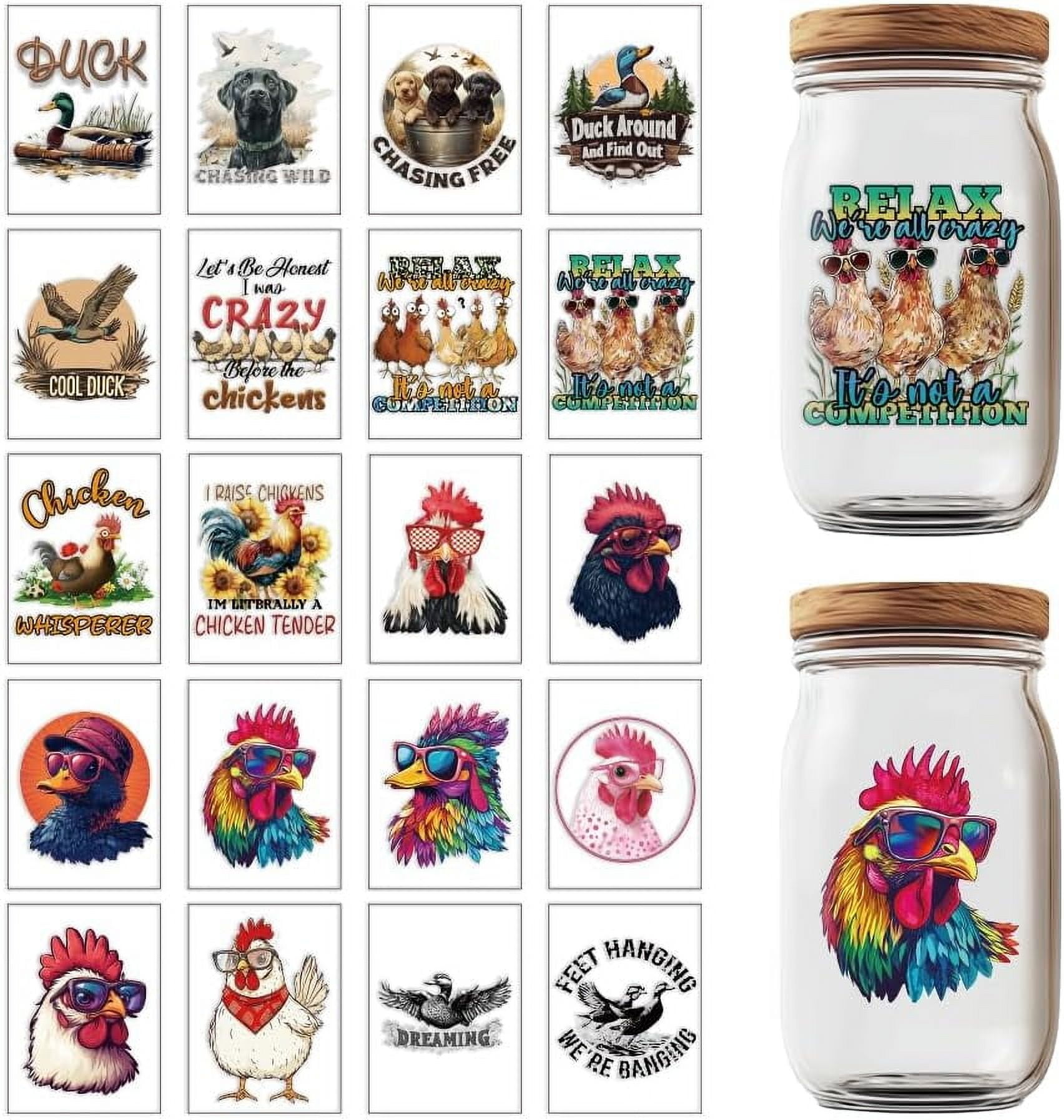 20 Sheets Transfers Stickers Waterproof Rub on Transfers Animals Ducks ...