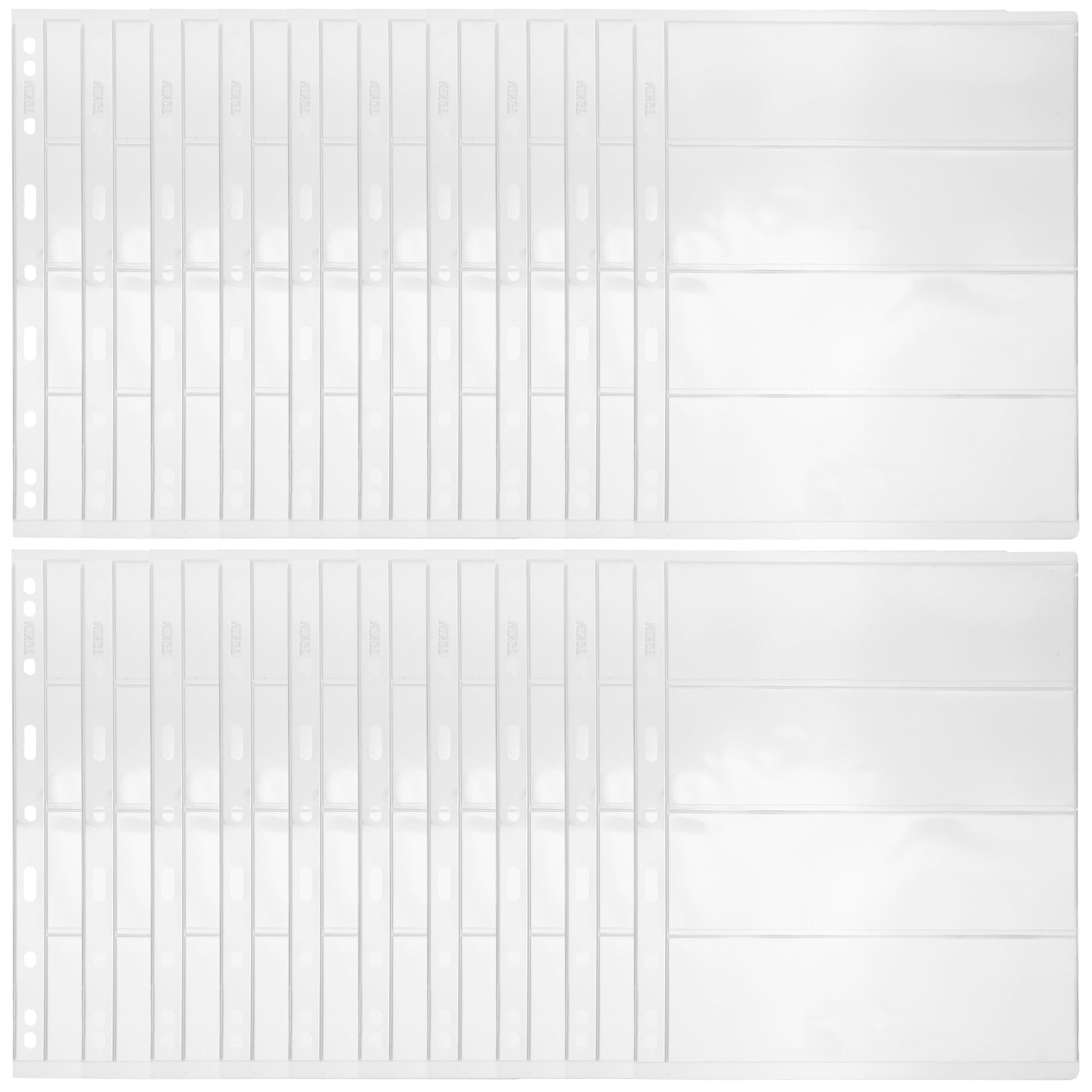 20 Sheets Transparent Banknote Sleeves Stamp Pages for Album Binder ...