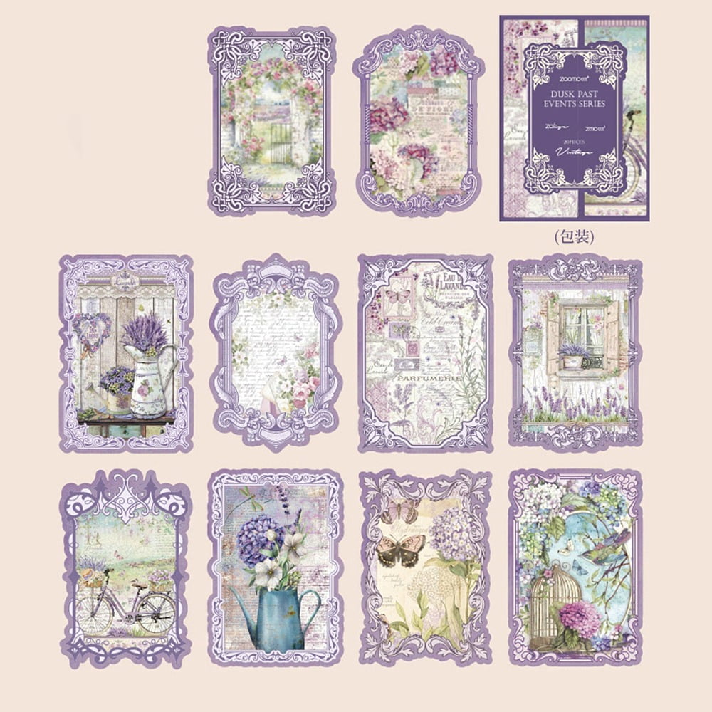 20 Sheets Vintage Scrapbook Paper Pad for DIY Album Scrapbook Greeting ...