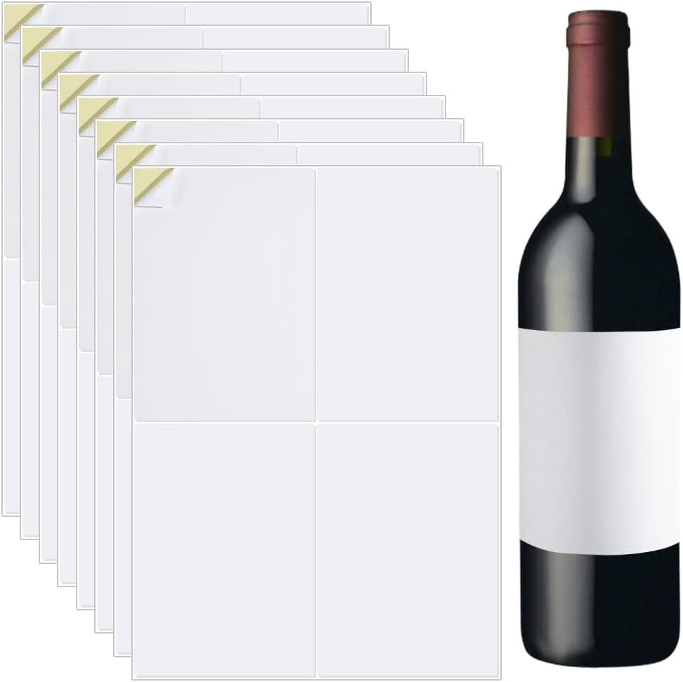 20 Sheets Wine Bottle Labels Printable White Glossy 6x4 Inch Printable ...