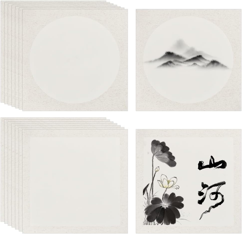 20 Sheets Xuan Paper Pre-Mounted Shikishi Paper 13 Inch Shikishi Board ...