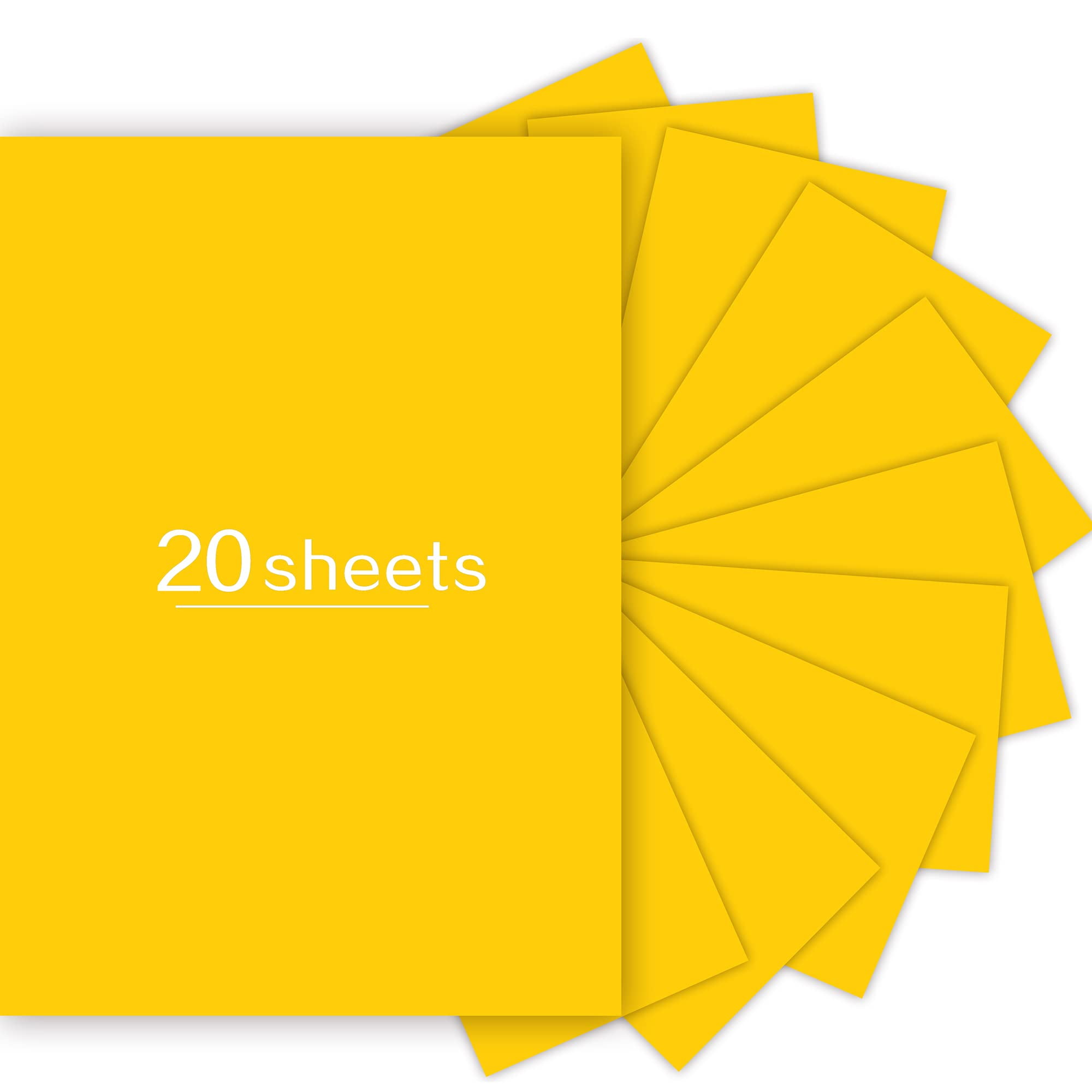 20 Sheets Yellow Cardstock MMF7 8.5 x 11in, 250gsm/92lb Thick Yellow ...