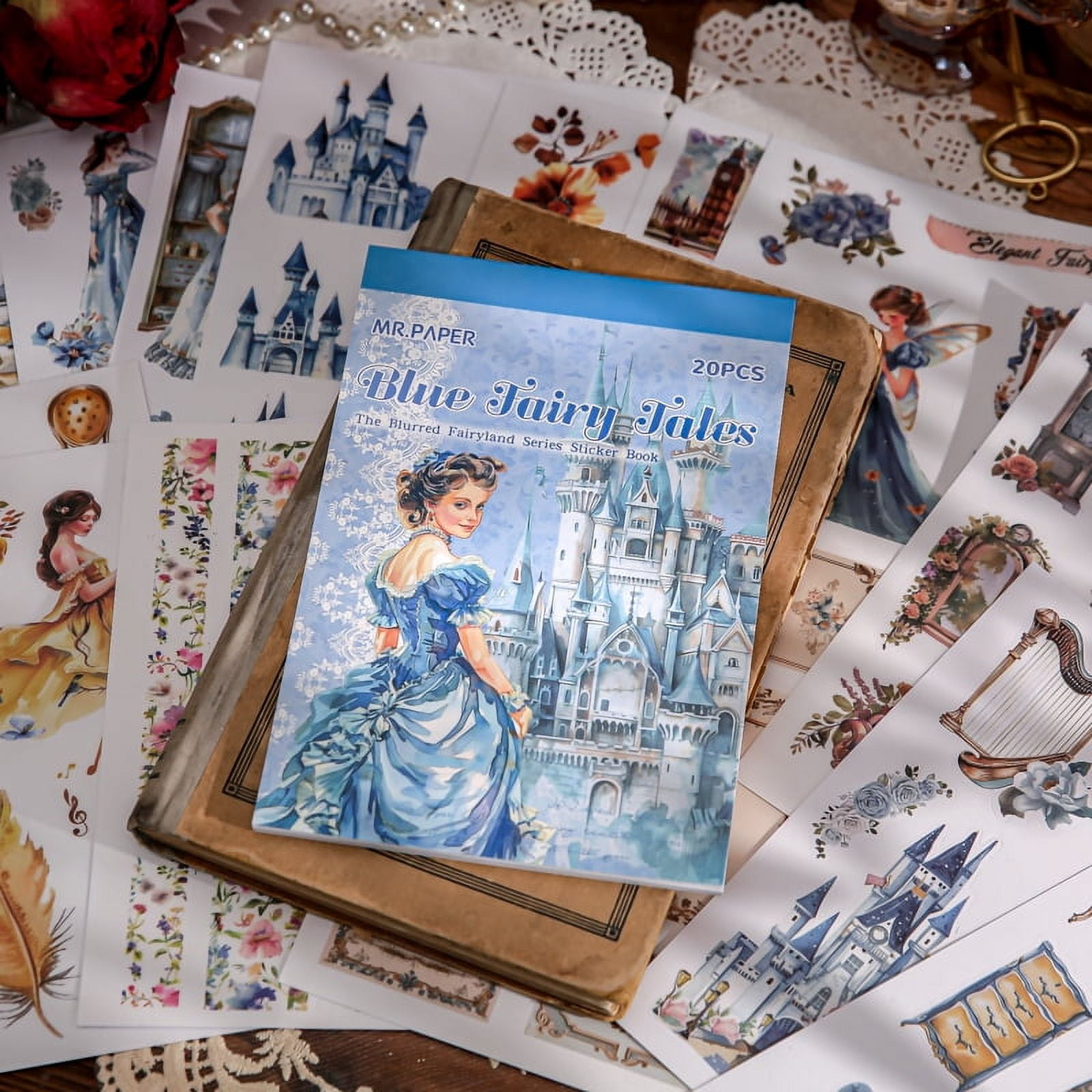 20 Sheets/book A5 Retro Sticker Book Retro Characters Architecture Pre ...