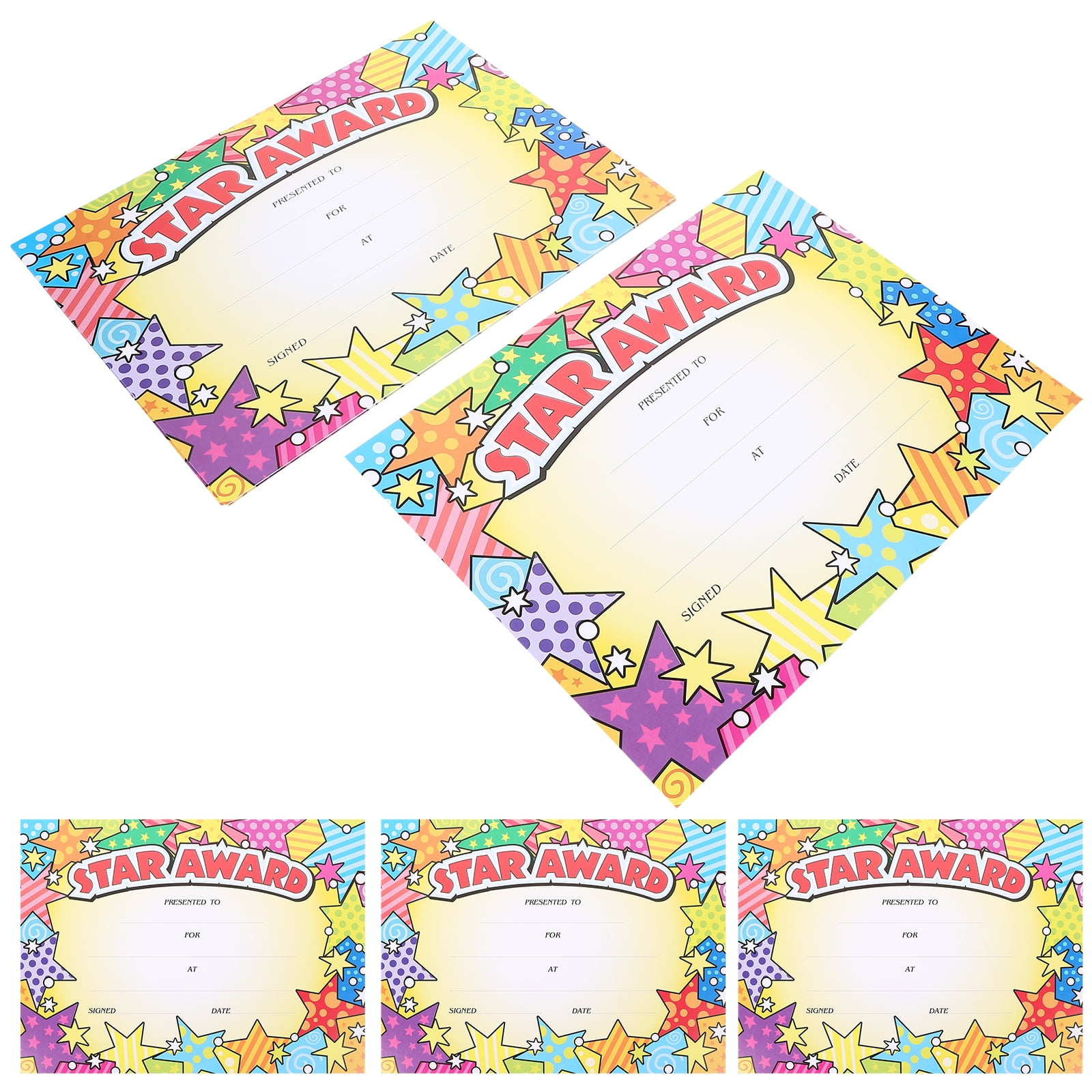 20 Sheets of Cartoon Certificates Adorable Encourage Award Certificates ...
