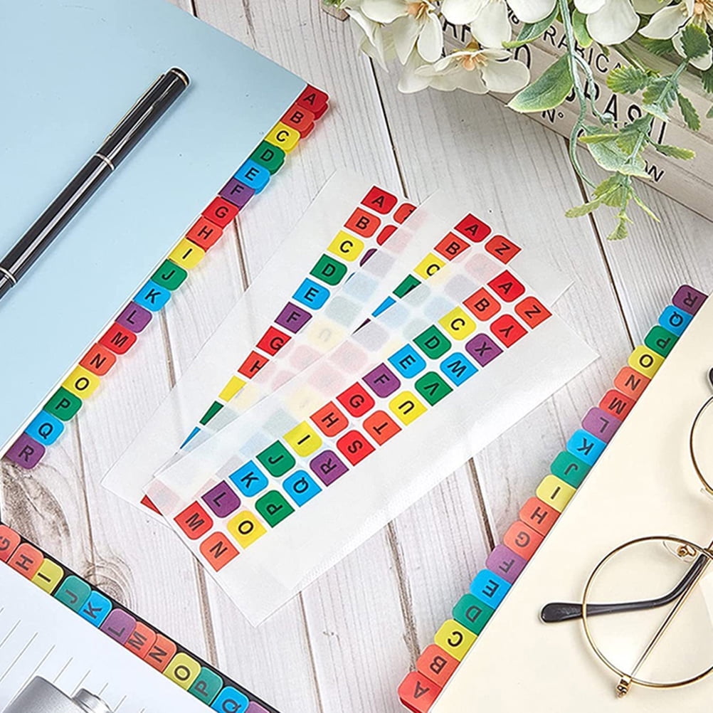 20 Sheets of Colored Alphabet Tabs Small Sticky Tabs Notepad Page ...