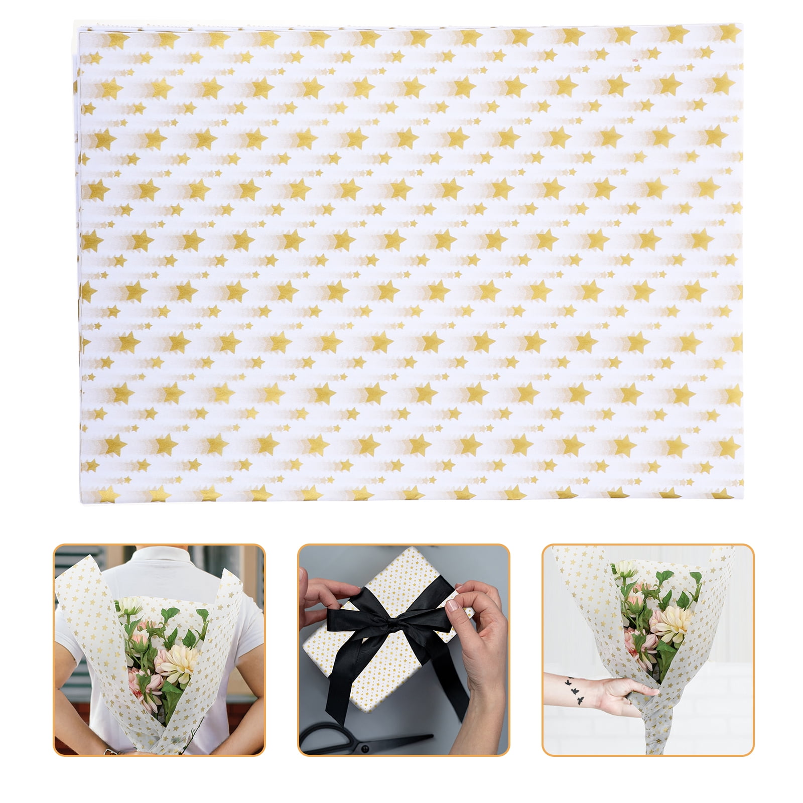 SEWOART Bouquet Packing Paper Wrapping Paper Metallic Material Wrapping ...