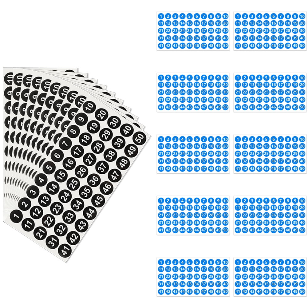 20 Sheets of Number Stickers Classification Digital Labels Number ...
