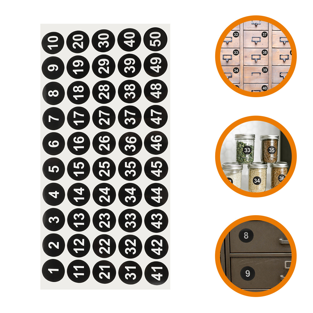 20 Sheets of Round Digital Stickers Multi-function Number Sticker ...