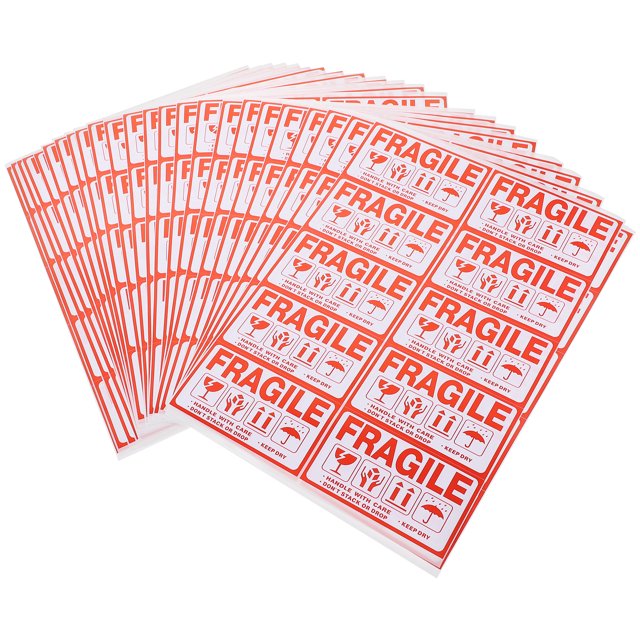 20 Sheets of Warning Labels Fragile Warning Stickers Packing Warning ...