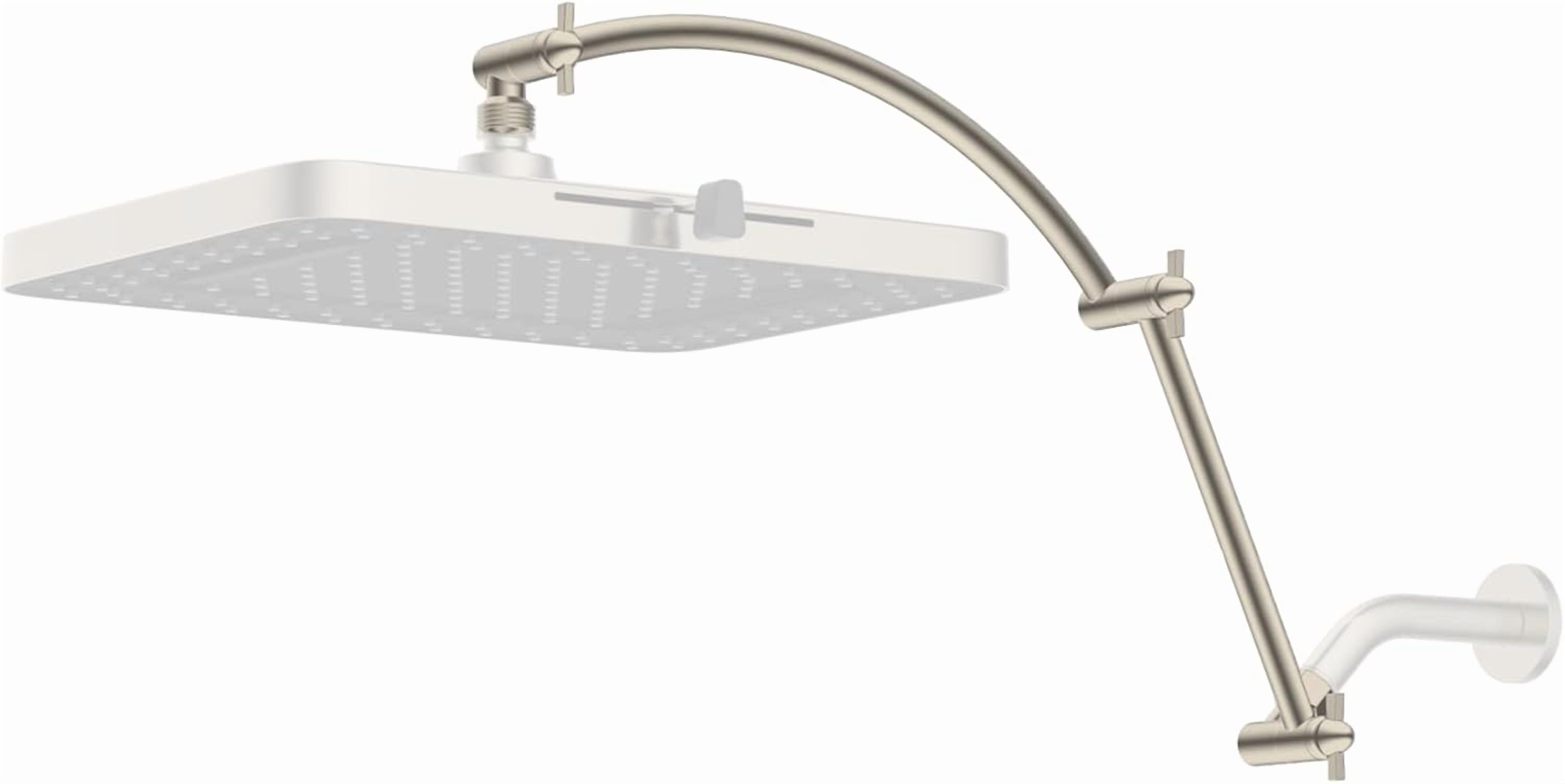 20'' Shower Extension Arm, Solid Brass Flexible Height & Angle ...