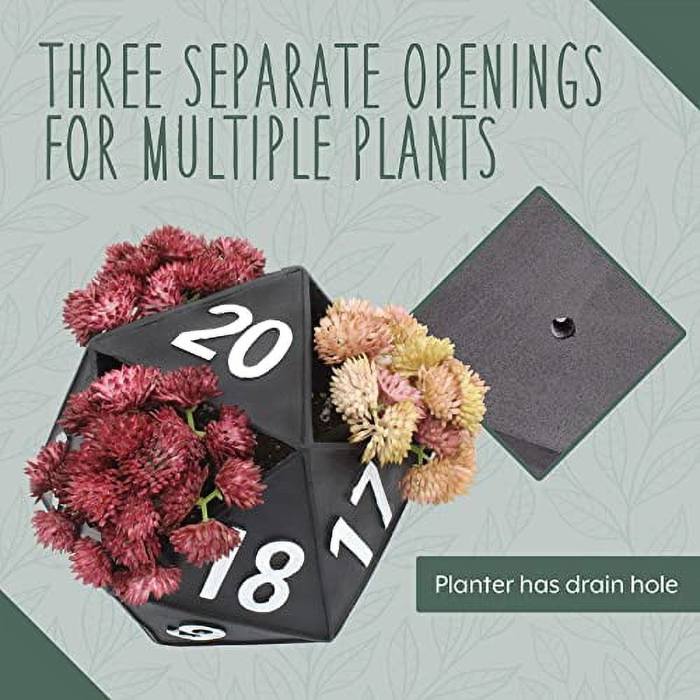 20-Sided Dice Planter Pot; D20 Shaped Gardening Container - Walmart.com