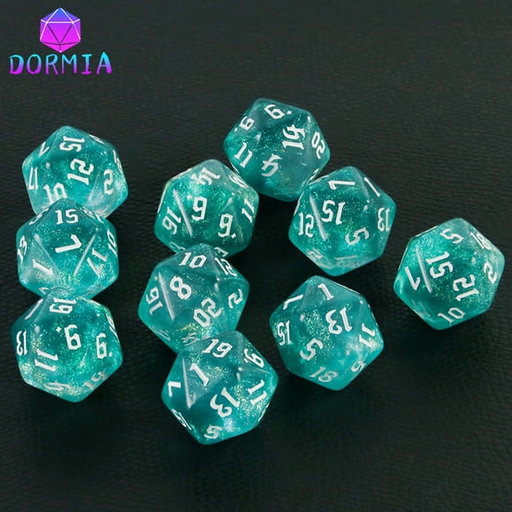 20 Sided Mixed Colours Polyhedral Dice D20 Amazing Glitter Dice for RPG ...