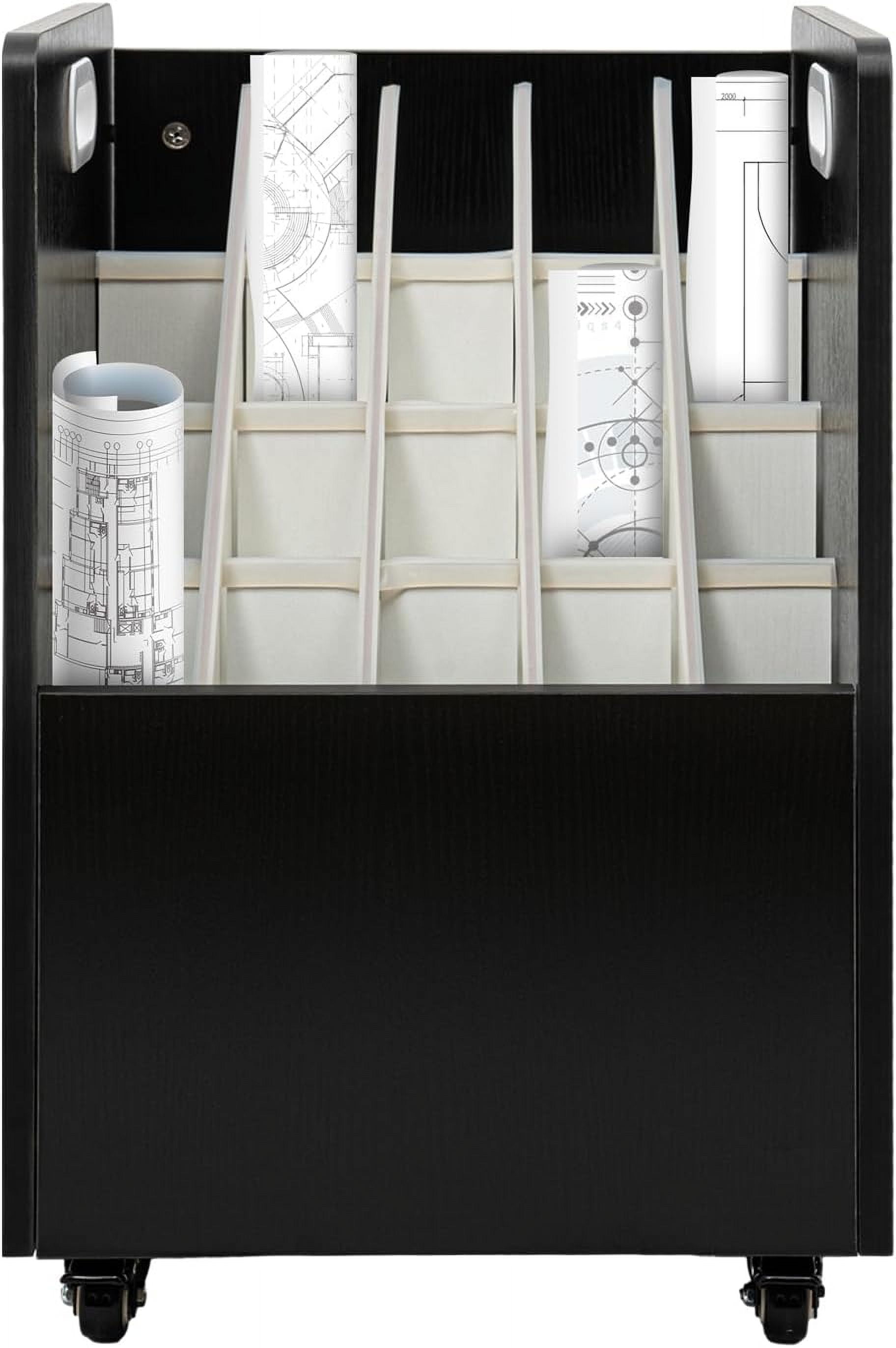 20-Slot Blueprint Storage Organizer, Mobile Roll File Cart Roll File ...