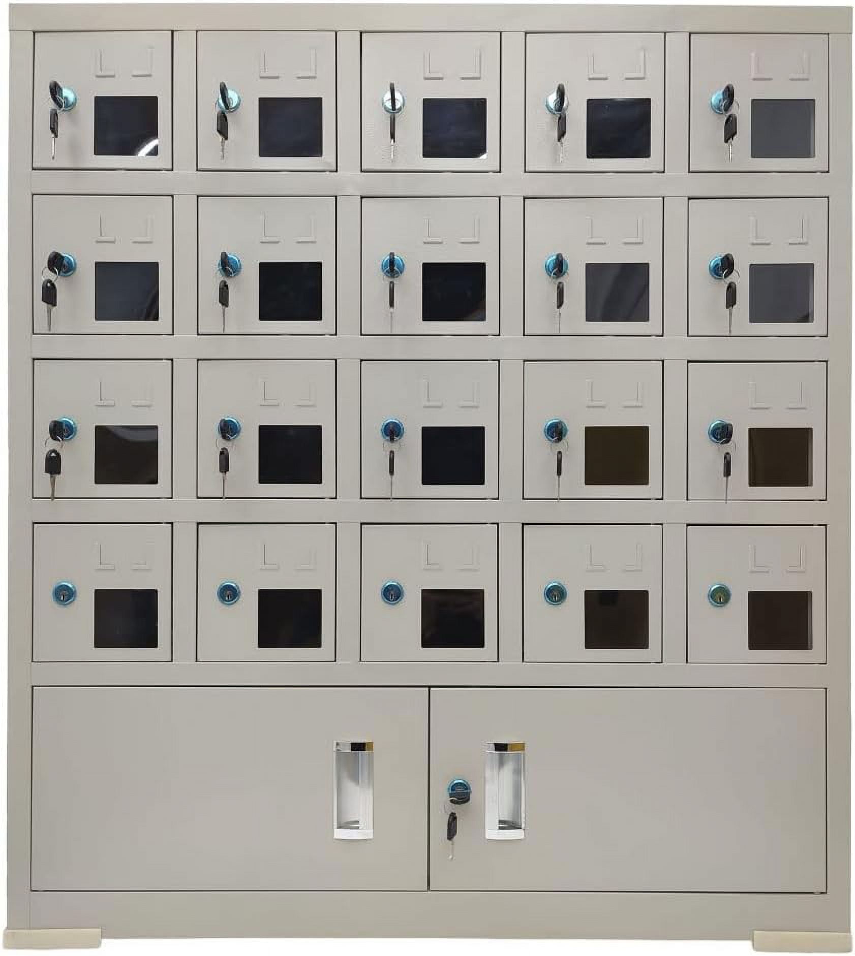 20-Slot Mobile Phone Storage Cabinet Visible with Lock for Office ...