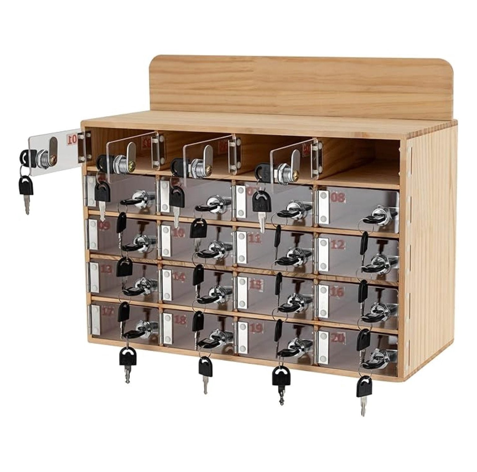 20 Slots Cell Phone Locker Box for Classroom, Pocket Chart Cell Phones ...