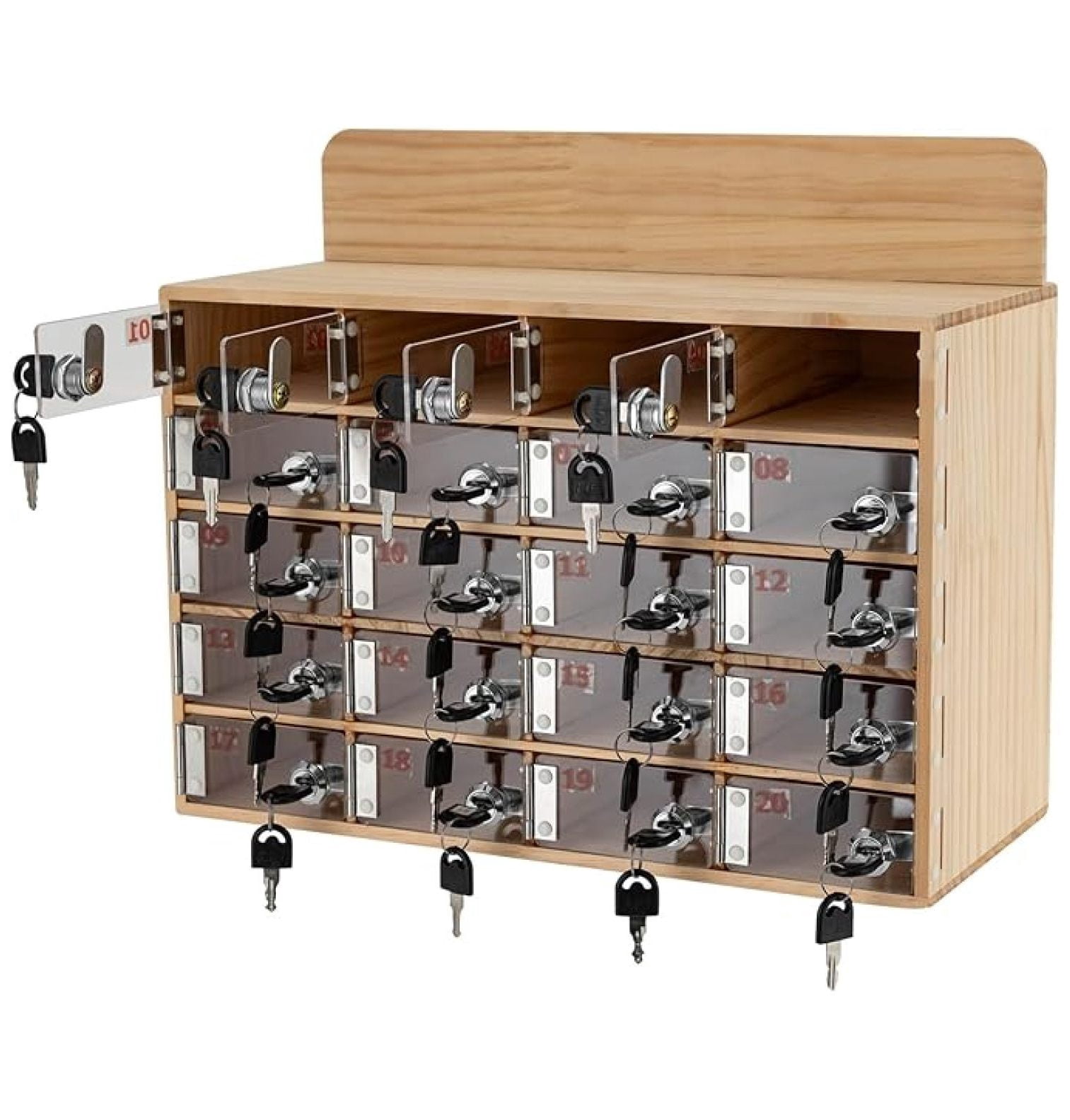 20 Slots Cell Phone Locker Box for Classroom, Pocket Chart Cell Phones ...