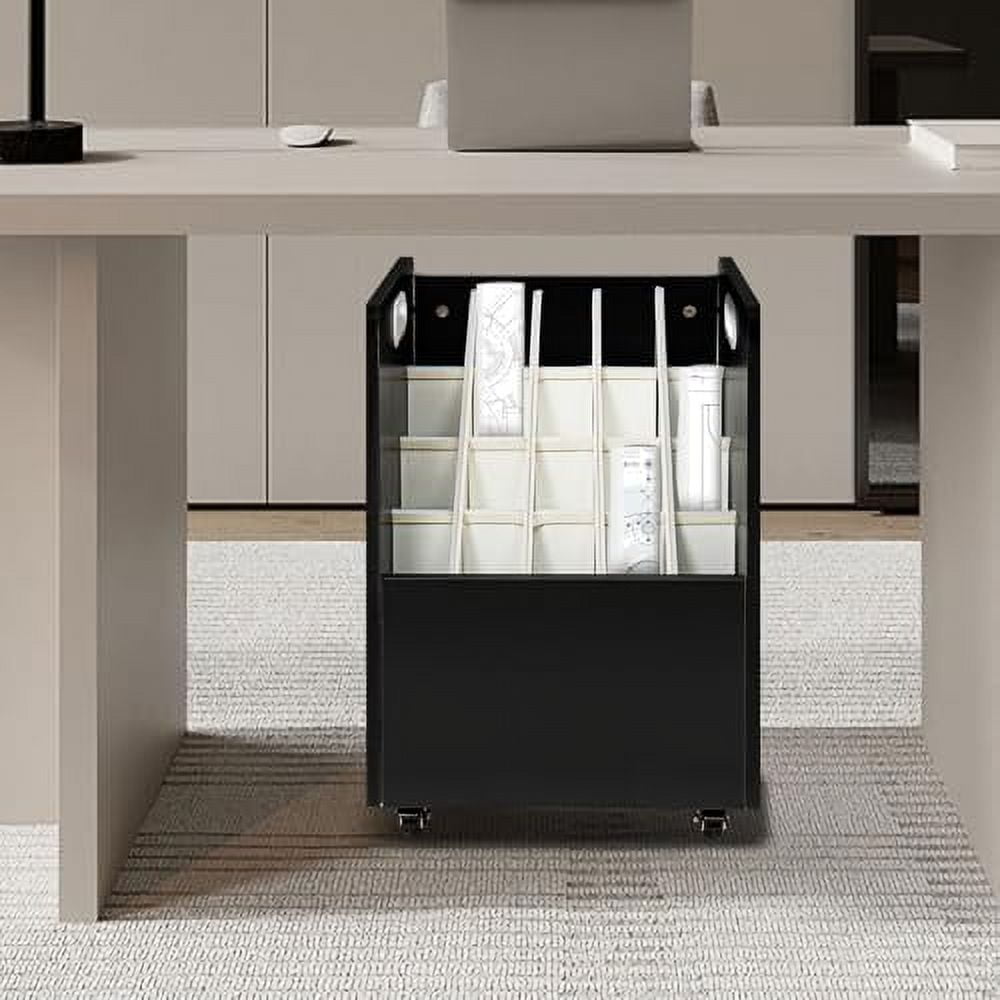 20 Slots Mobile Blueprint File Holder, File Holder with Wheels ...