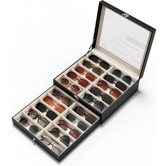 20 Slots Sunglass Organizer for Women Men Multiple Pairs of Sunglasses ...