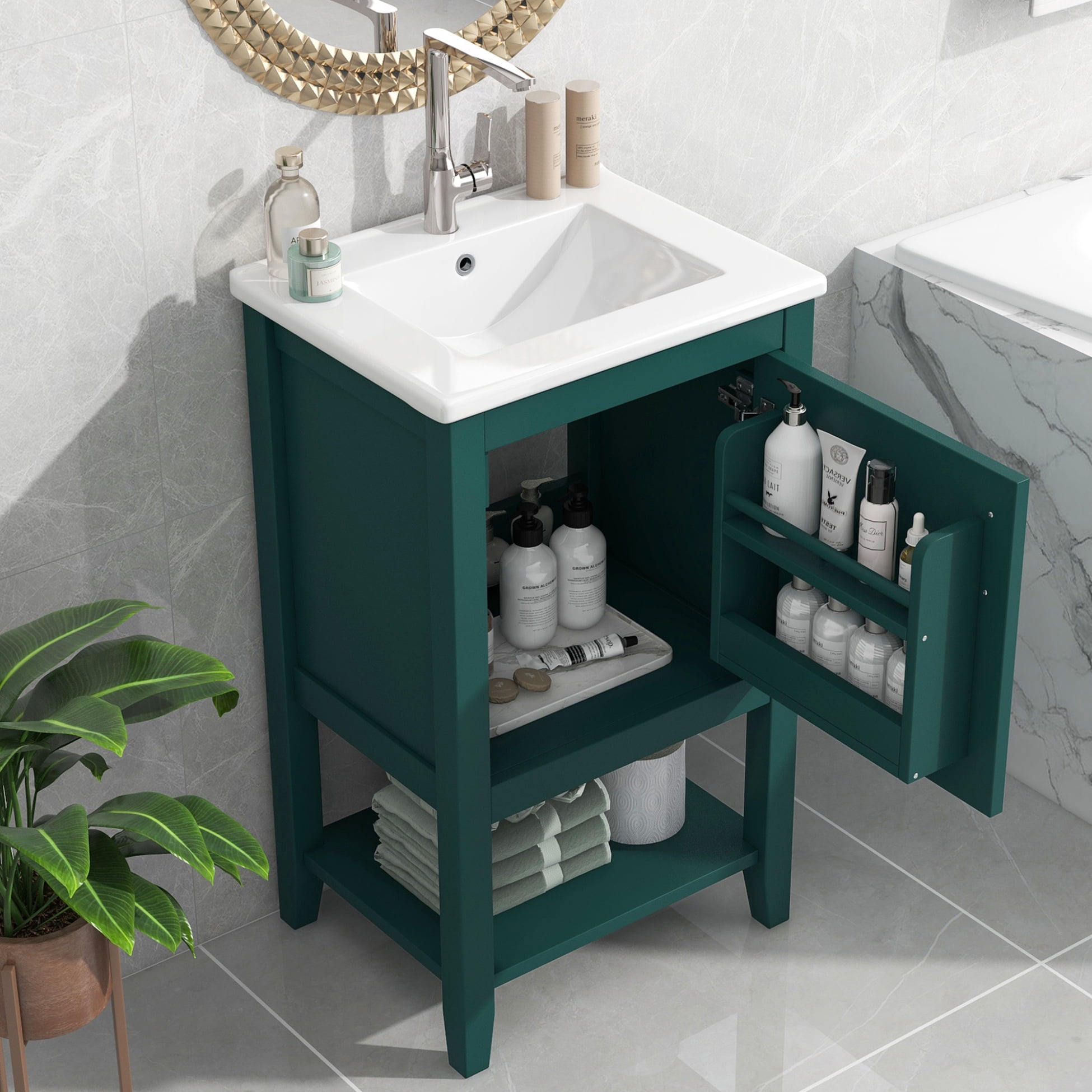 20" Small Bathroom Vanity with Sink Combo, Modern Single Sink Vanity ...