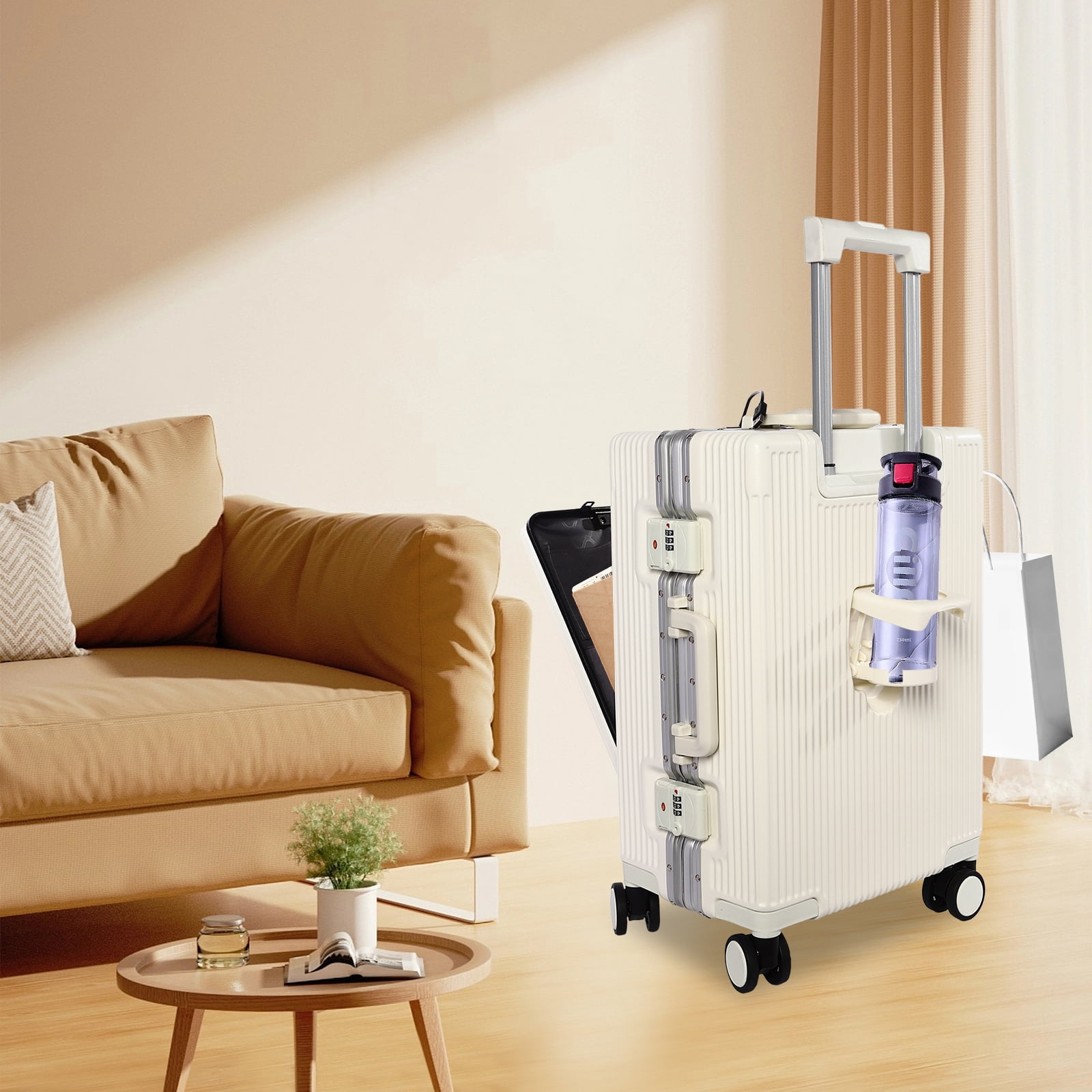 20" Smart Boarding Suitcase with USB Port, TSA Lock & Laptop ...