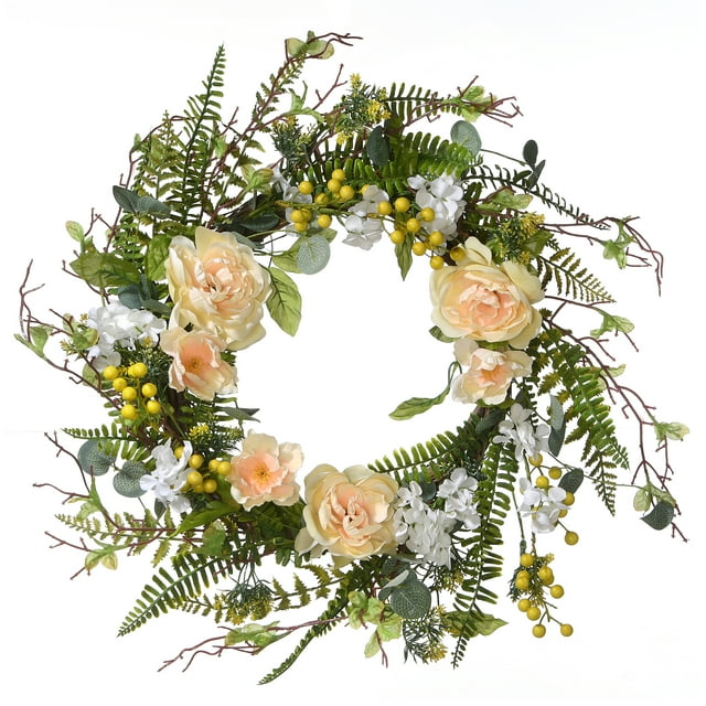20" Spring Flowers Wreath - Walmart.com