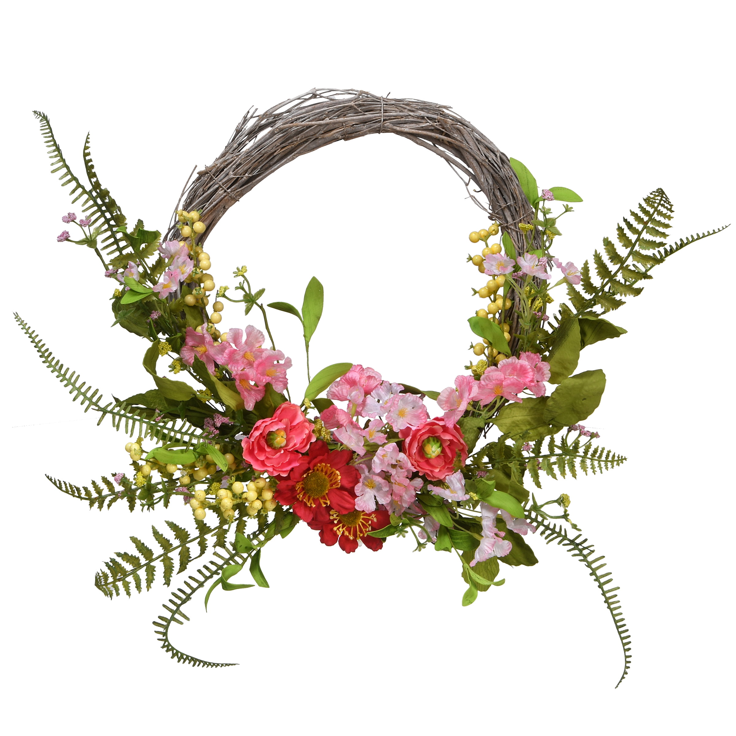 20" Spring Flowers Wreath - Walmart.com