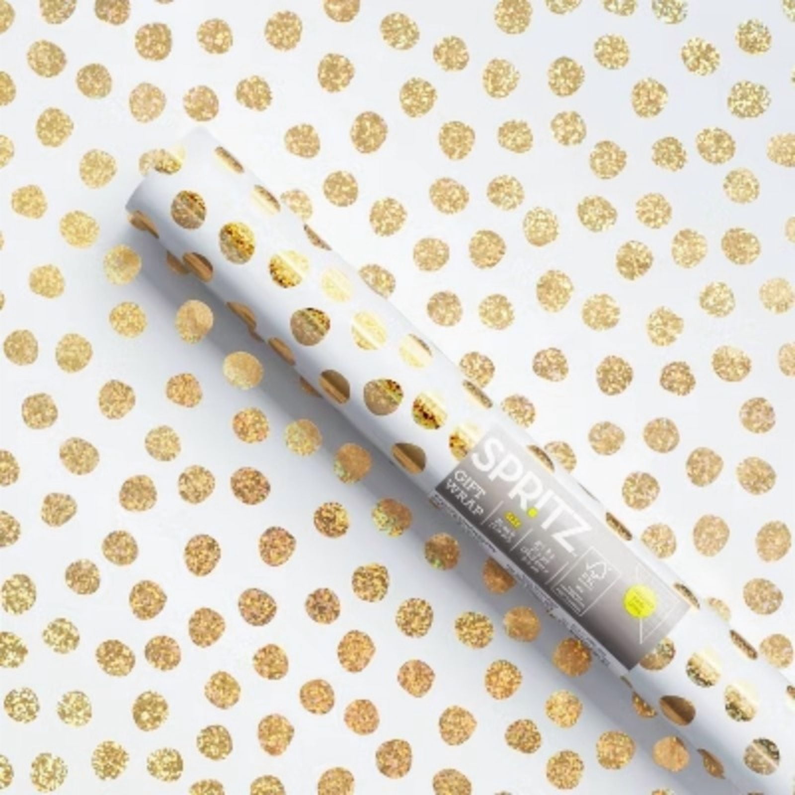 20 Sq Ft Gold Dots Wrapping Paper - Spritz - Walmart.com