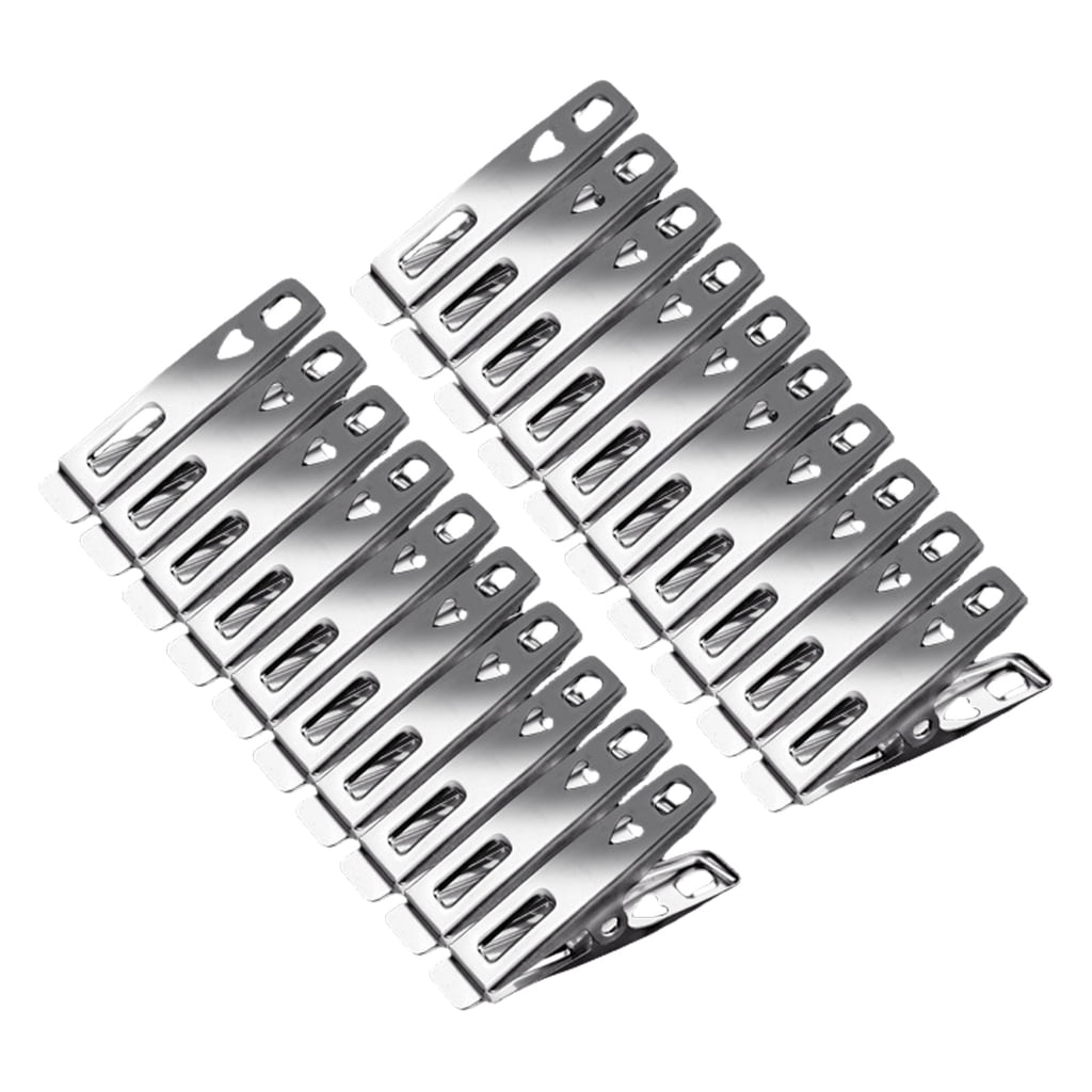 20 Stainless Steel Clothespins With Rustproof Spring Clip for Laundry ...