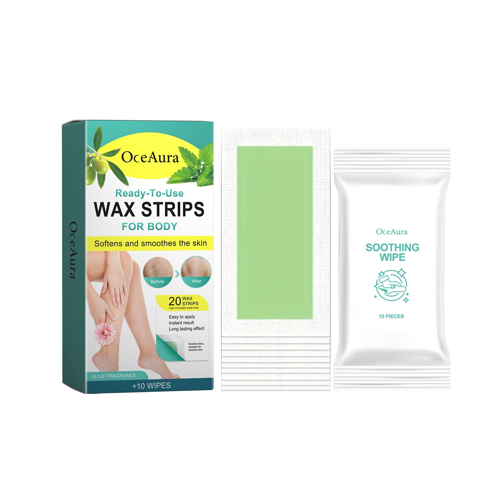 20 Stick Hair Removal Wax Strips For Summer Depilation Double Sided ...
