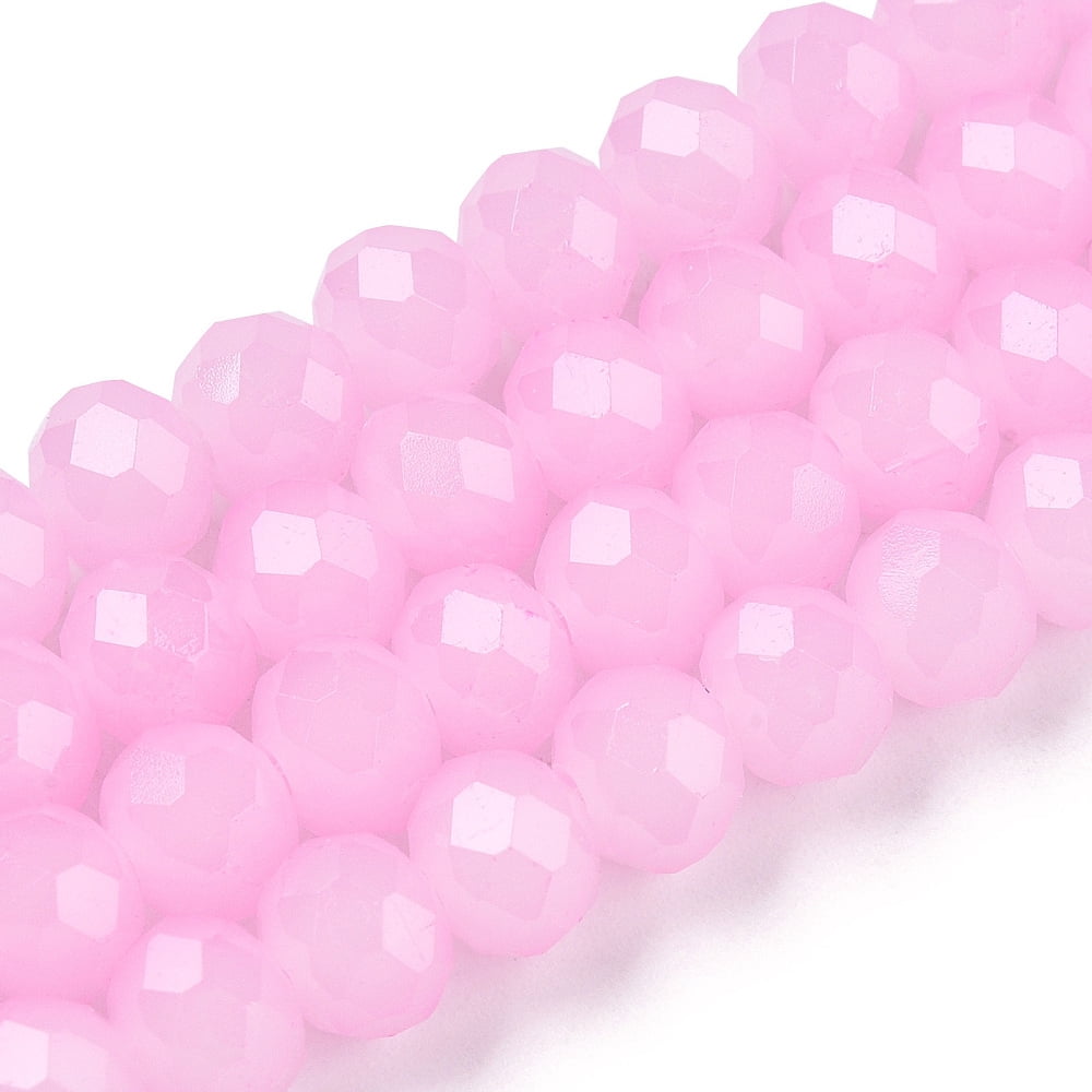 20 Strand Baking Painted Imitation Jade Glass Bead Strands Faceted ...