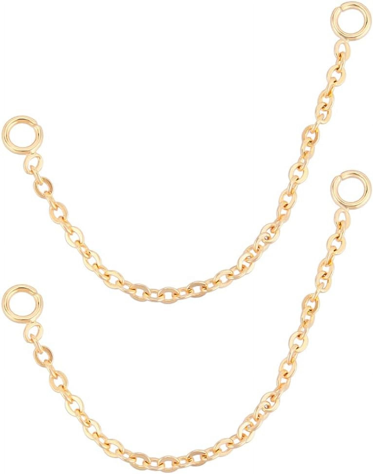 20 Strand Earrings Connector Chain 35mm/1.4 Inch 18K Gold Plated Brass ...