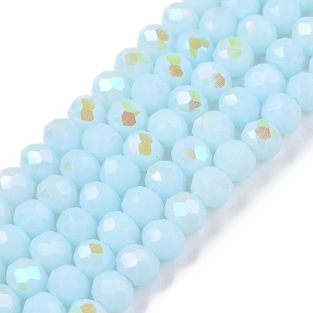 20 Strand Electroplate Opaque Solid Color Glass Beads Strands Half ...
