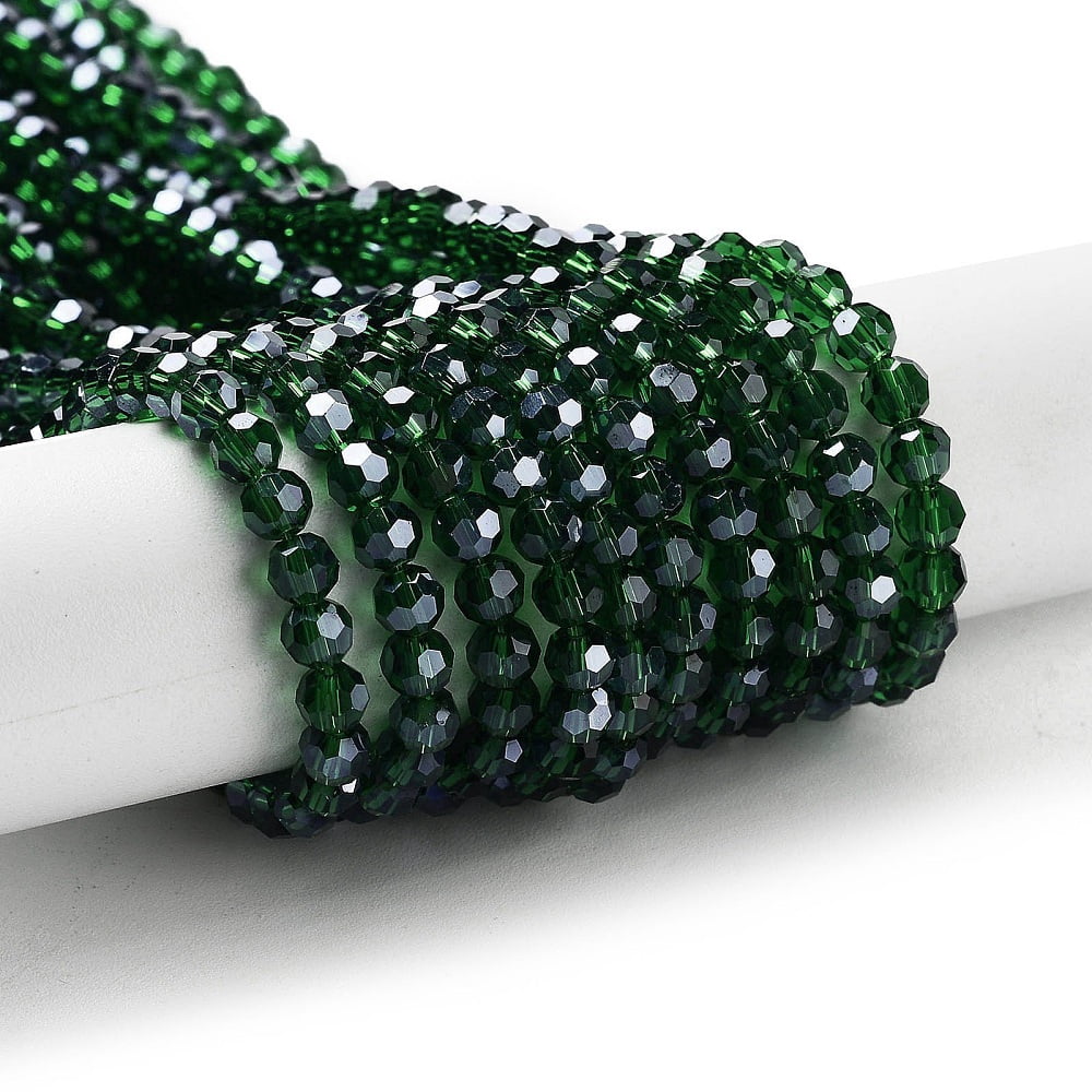 20 Strand Electroplate Transparent Glass Beads Strands Faceted(32 ...