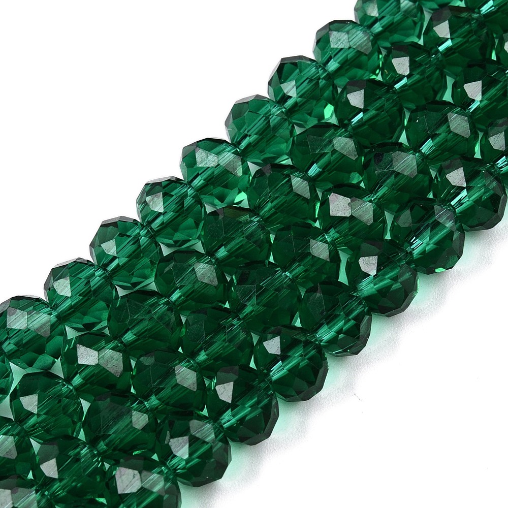 20 Strand Glass Beads Strands Faceted Rondelle Sea Green 8x6mm Hole ...