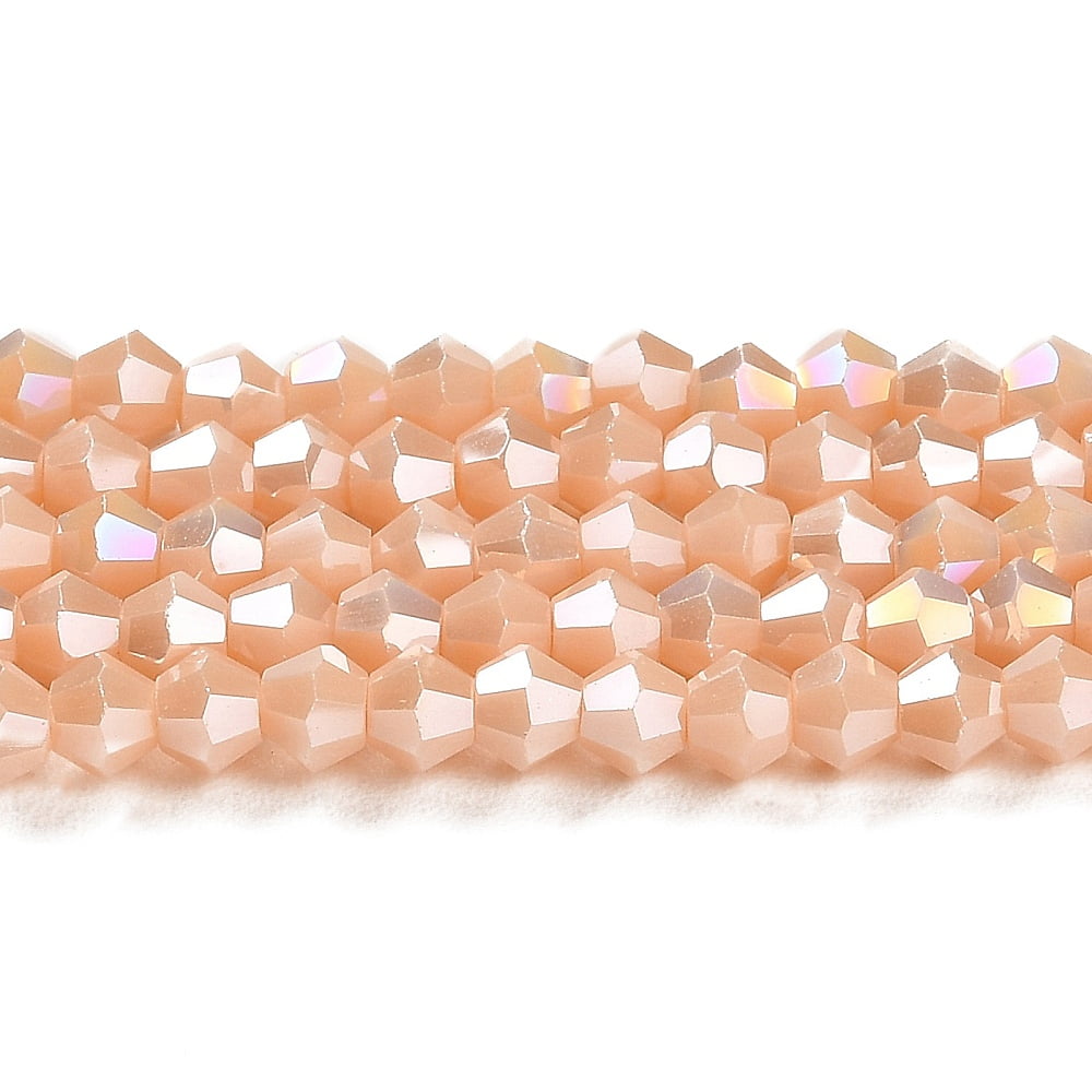 20 Strand Opaque Solid Color Electroplate Glass Beads Strands AB Color ...