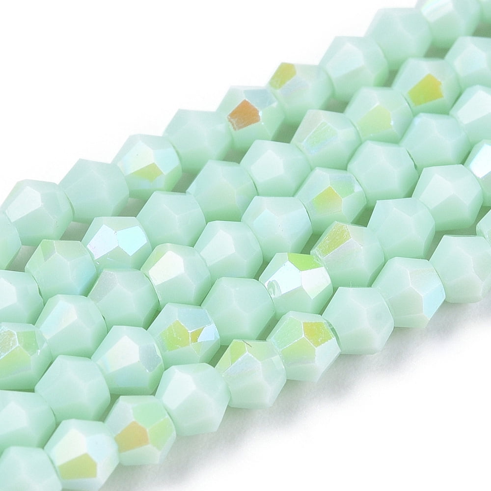 20 Strand Opaque Solid Color Electroplate Glass Beads Strands AB Color ...