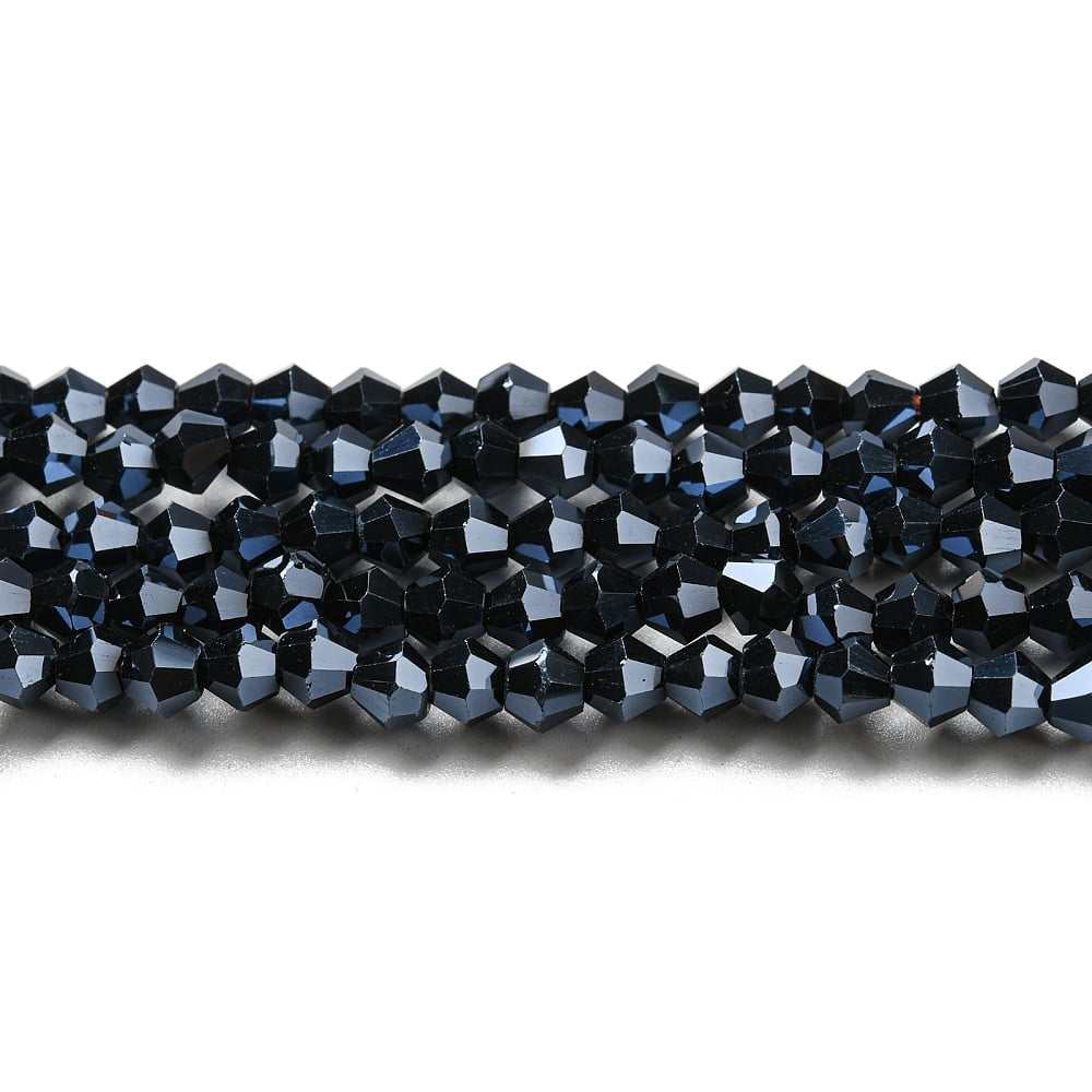 20 Strand Opaque Solid Color Electroplate Glass Beads Strands Bicone ...