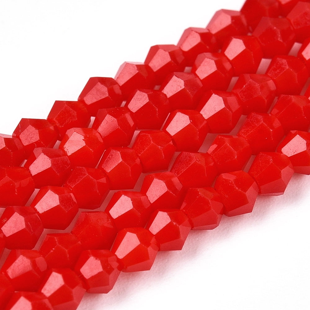 20 Strand Opaque Solid Color Imitation Jade Glass Beads Strands Bicone ...