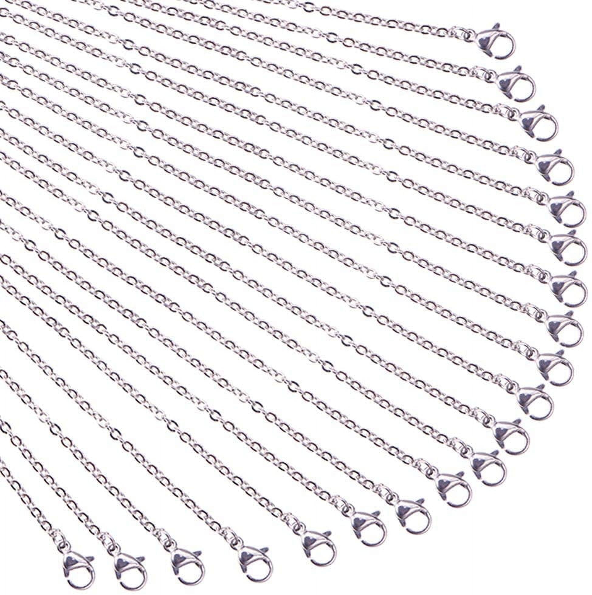 20 Strands 17.7 inch 2mm 304 Stainless Steel Link Cable Cross Necklace ...