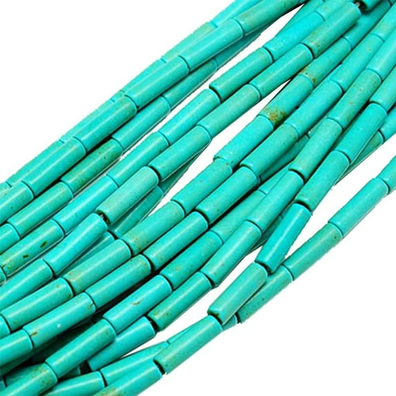 20 Strands 4x13mm Turquoise Color Turquoise Beads Strands Column Shape ...
