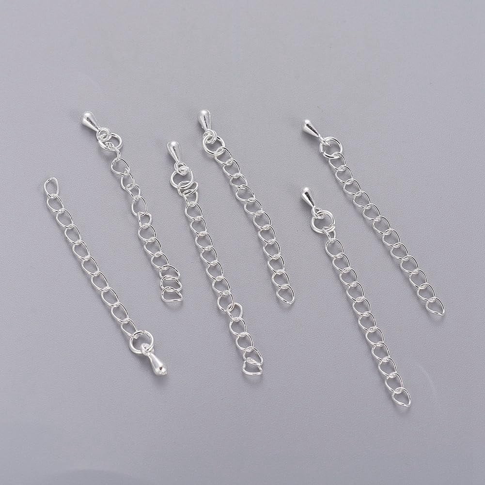 20 Strands Brass Chain Extender Curb Chains End Chains with Teardrop ...
