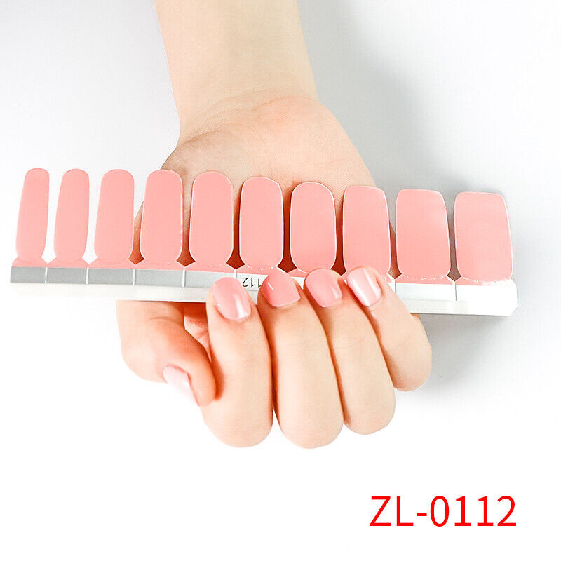 20 Strips Semi Cured Gel Self-adhesive Nail Stickers UV Lamp Required ...